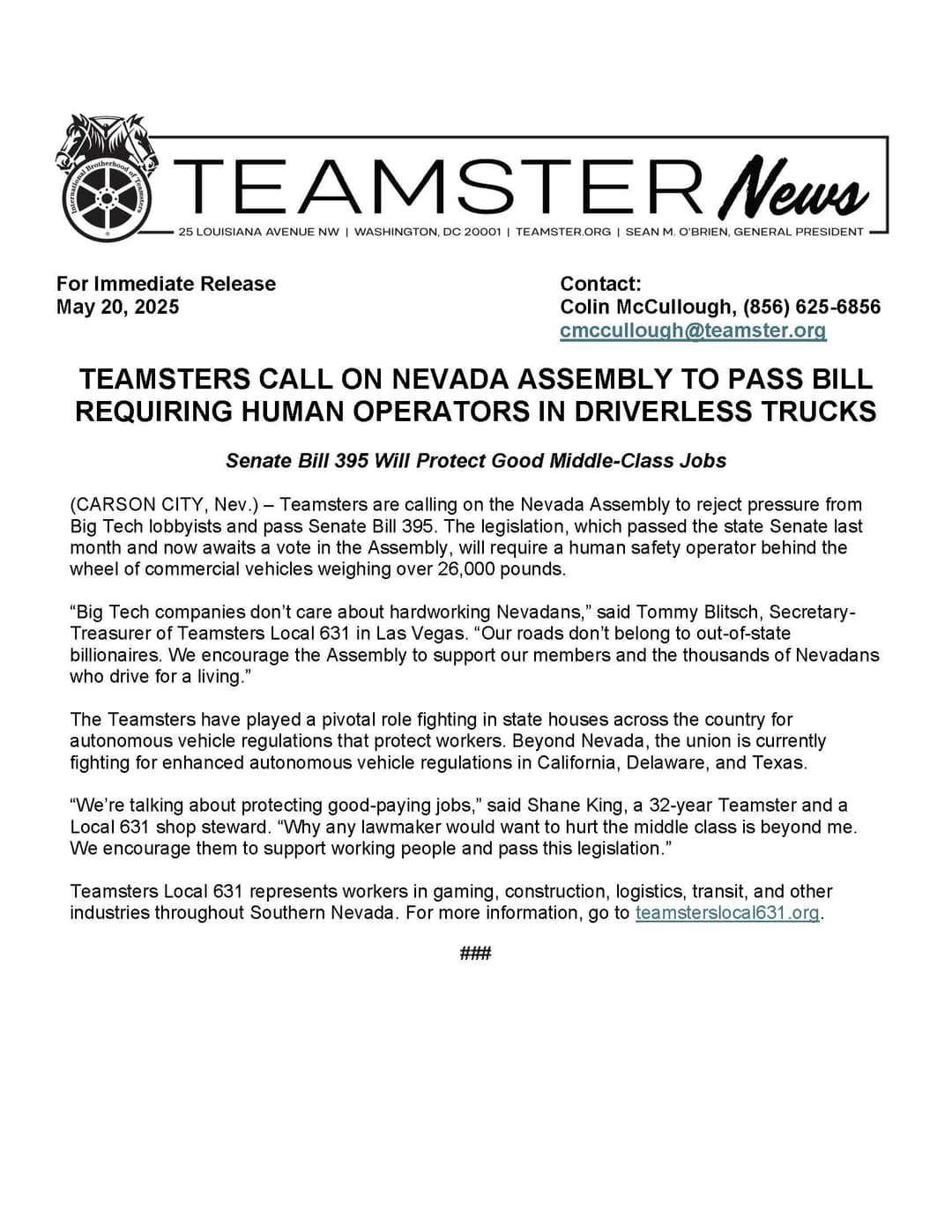 TEAMSTERS 631 | Home